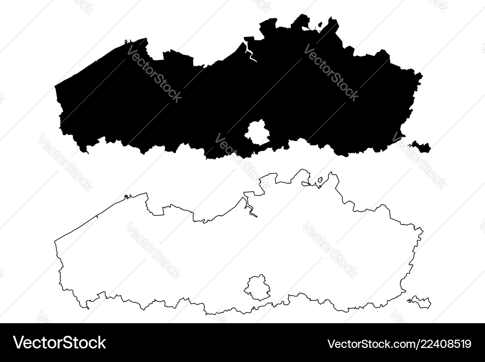 Flanders map Royalty Free Vector Image - VectorStock