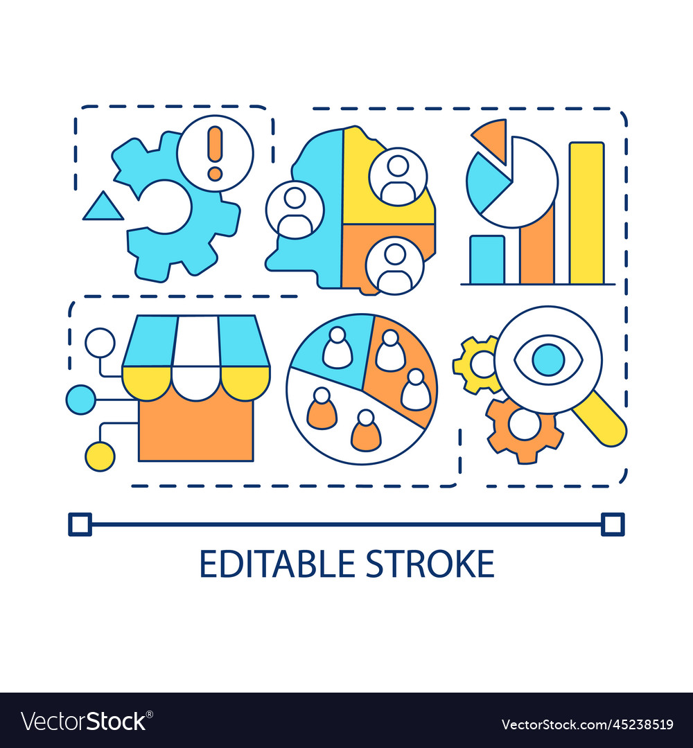 Market segmentation research concept icon Vector Image