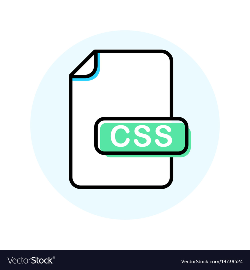 Css file format extension color line icon Vector Image