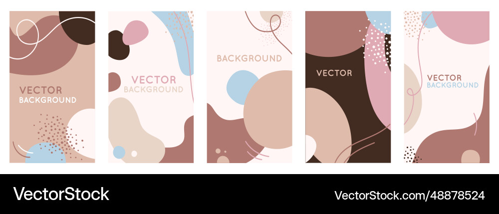 Set of abstract creative backgrounds in minimal Vector Image