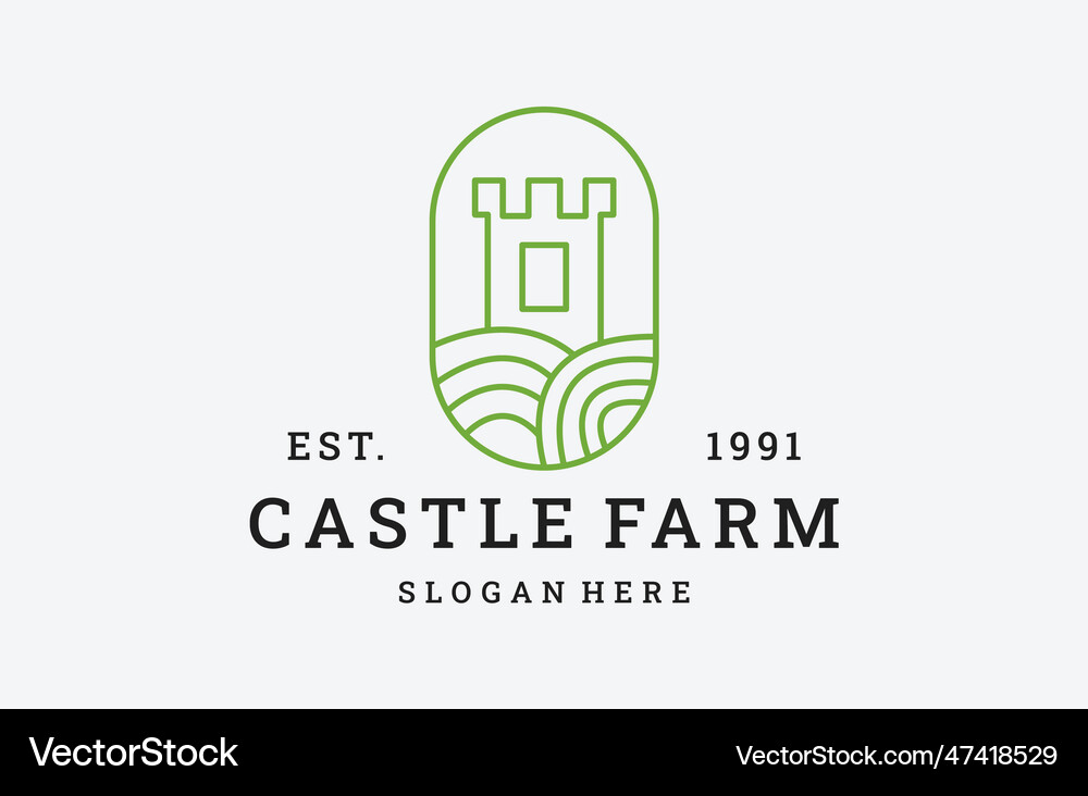 Castle farm Royalty Free Vector Image - VectorStock
