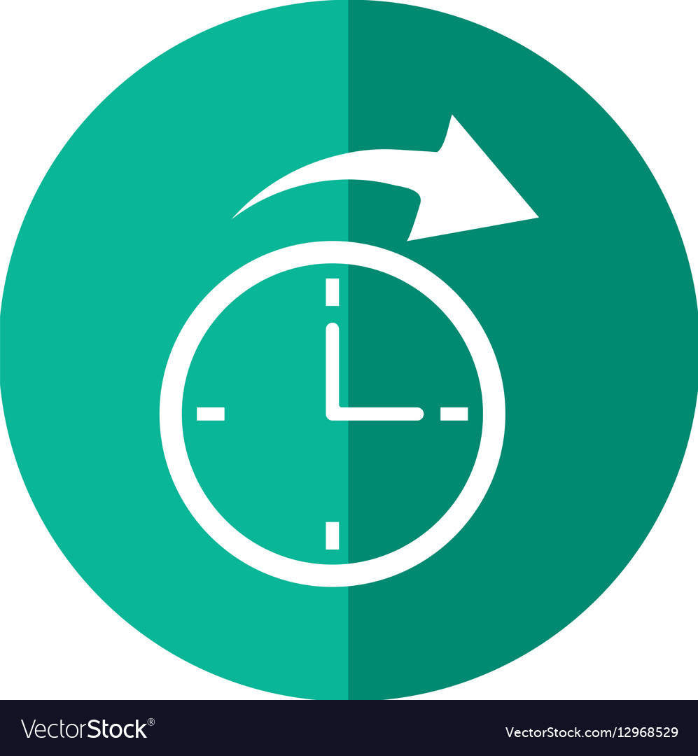 Clock time arrow around shadow Royalty Free Vector Image