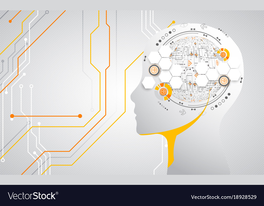 Creative brain concept background artificial Vector Image