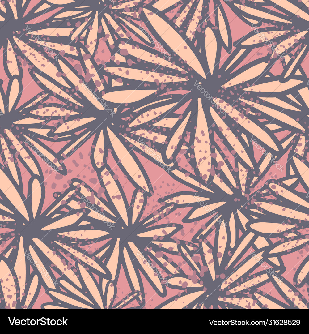 Hand drawn abstract flowers seamless pattern Vector Image