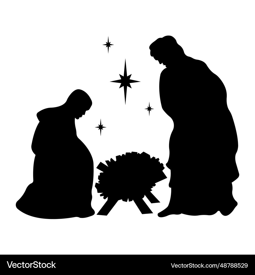 Nativity Scene - Jesus, Mary, Joseph Royalty Free Vector