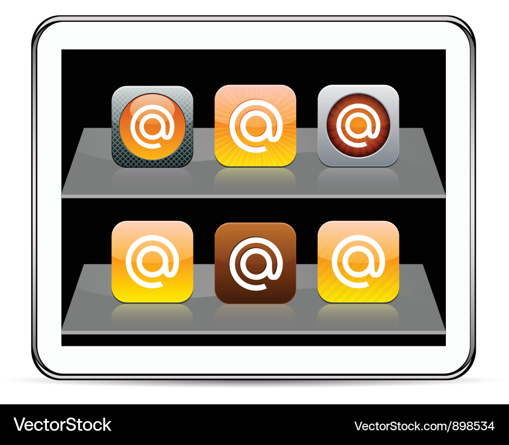 At orange app icons Royalty Free Vector Image - VectorStock