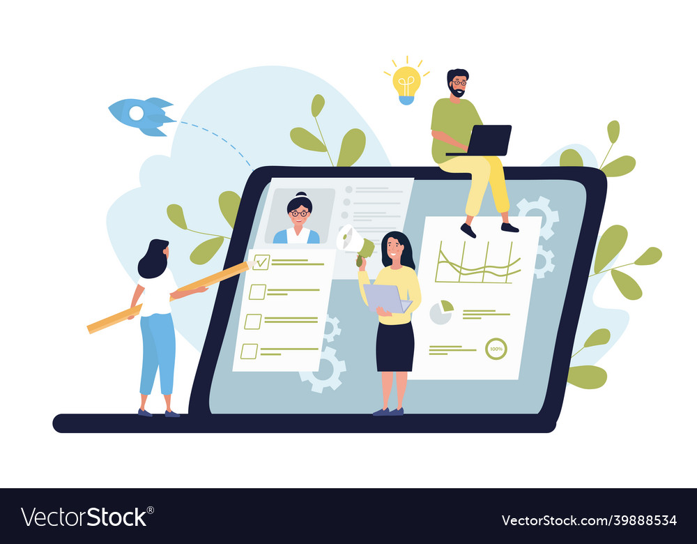 Teamwork project concept Royalty Free Vector Image