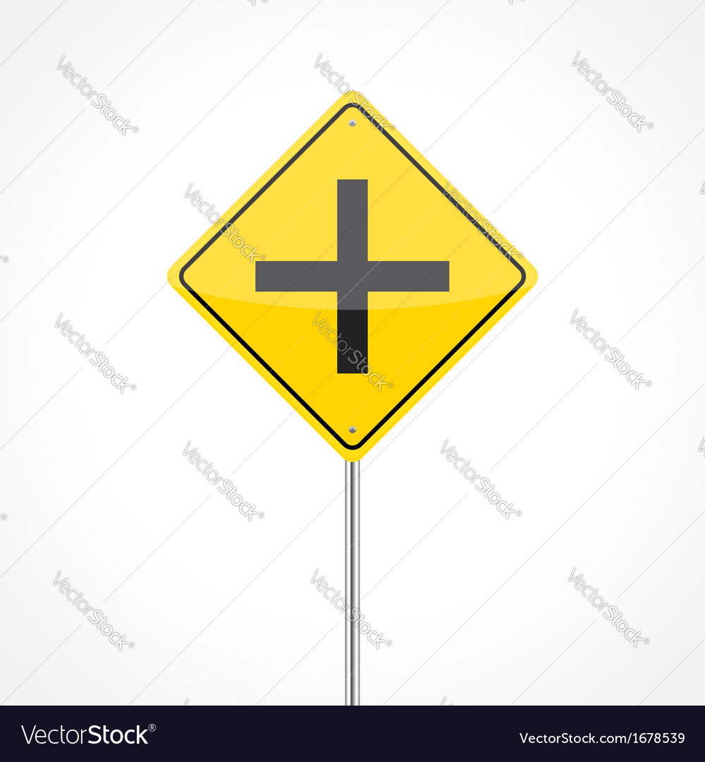 Intersection ahead Royalty Free Vector Image - VectorStock