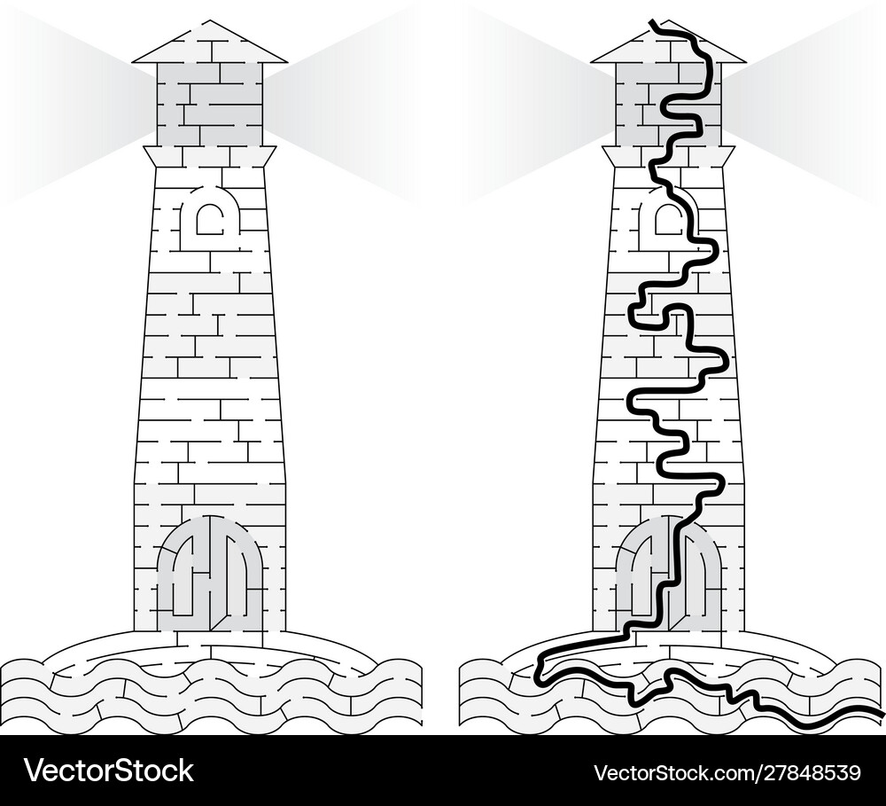 Lighthouse maze Royalty Free Vector Image - VectorStock