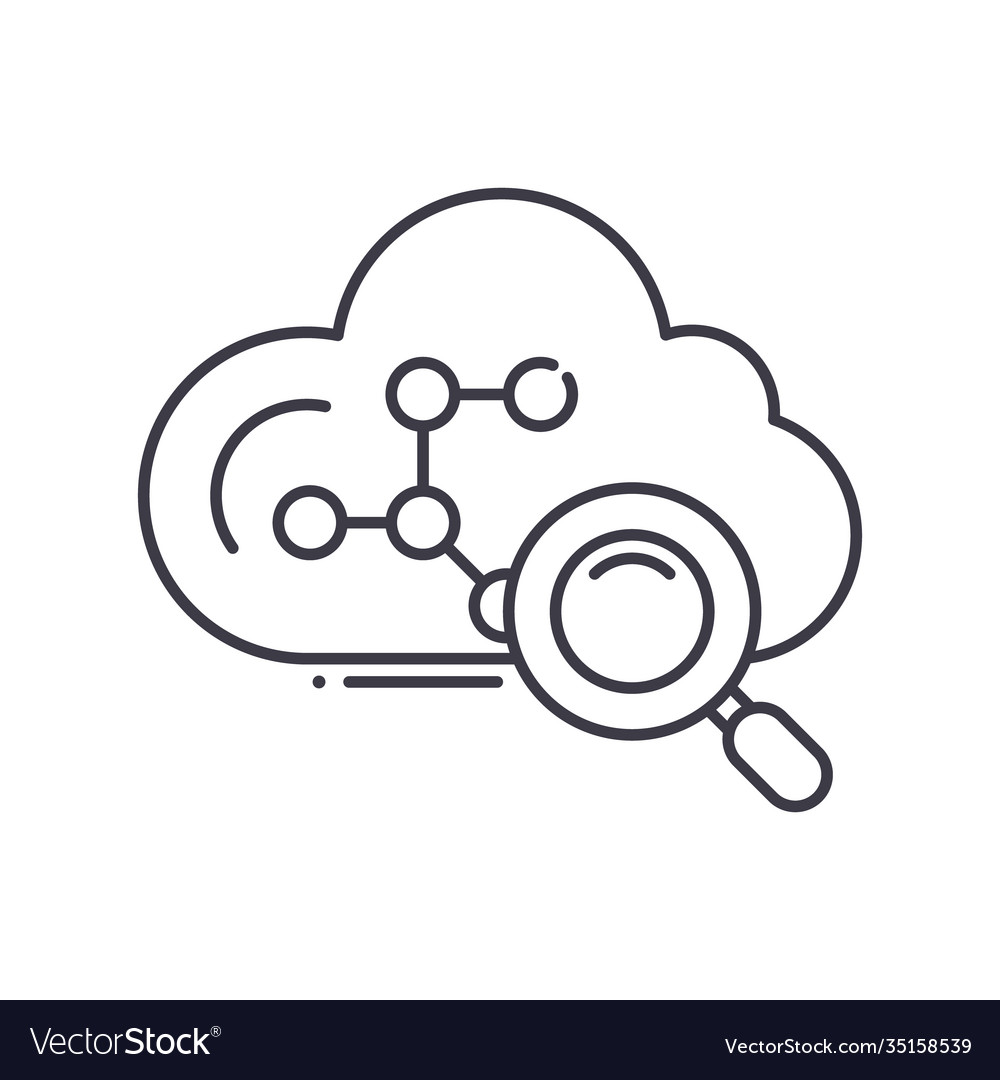 Network analysis icon linear isolated Royalty Free Vector