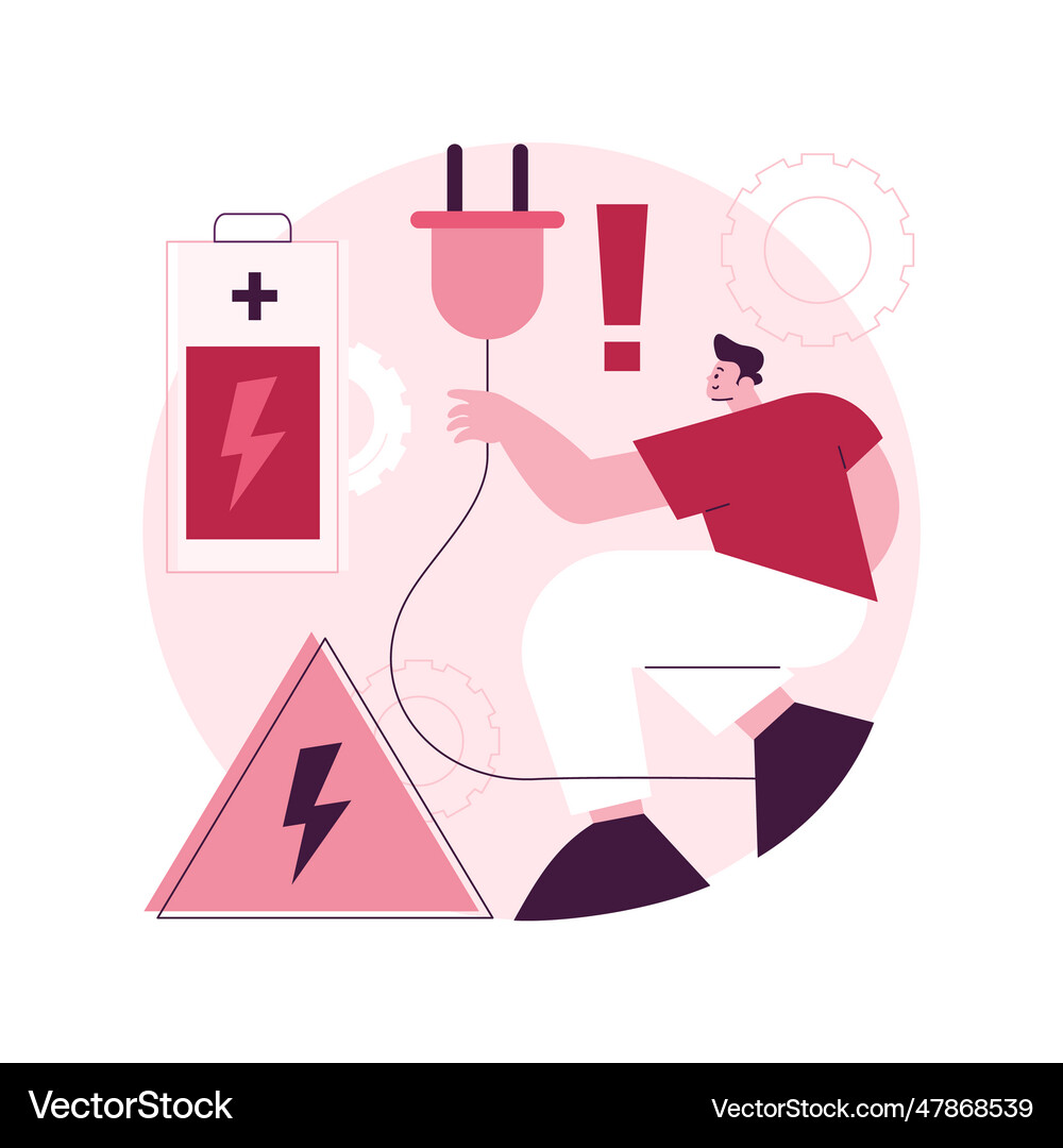 Safety battery abstract concept Royalty Free Vector Image