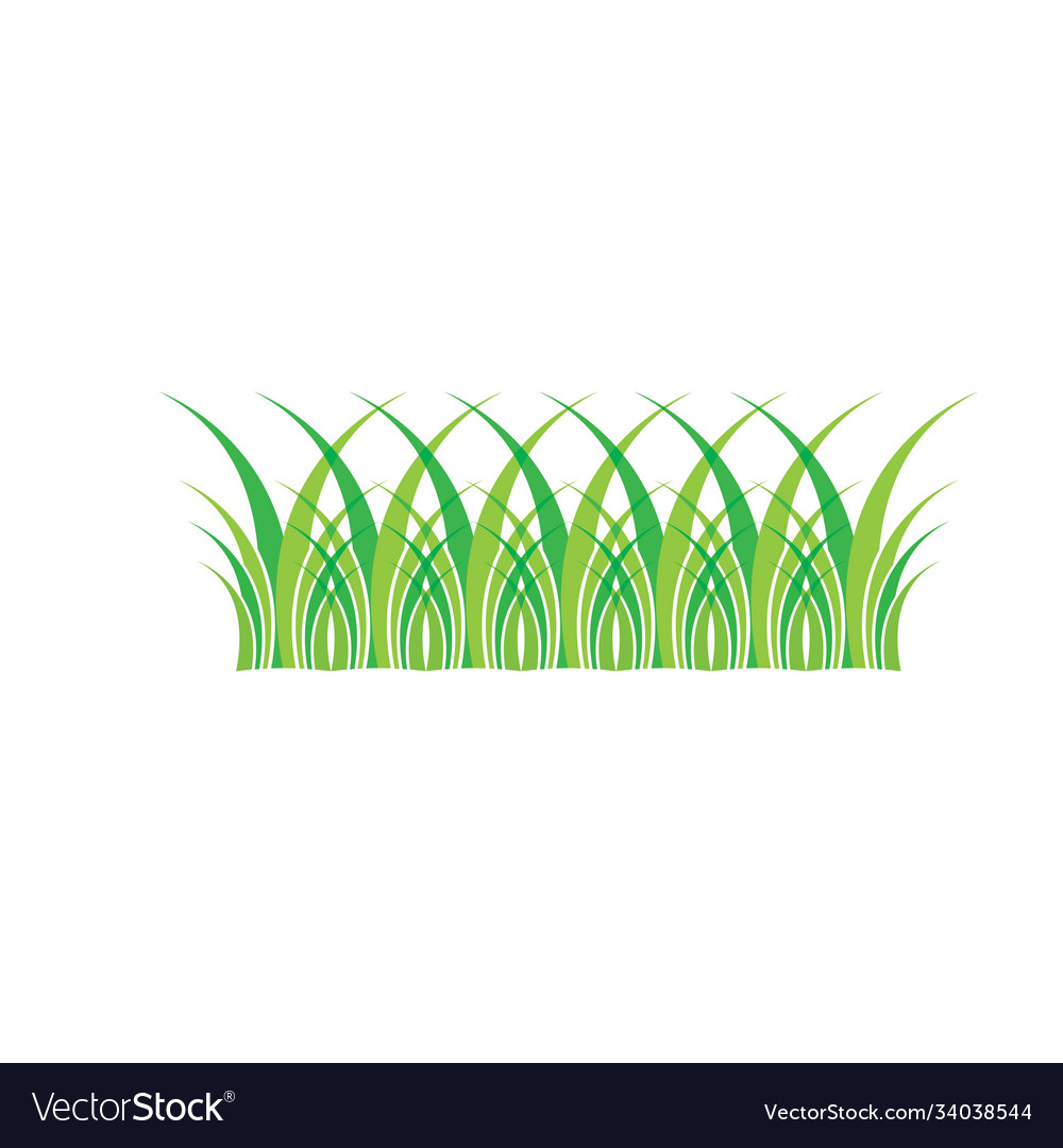 Green grass icon template Royalty Free Vector Image
