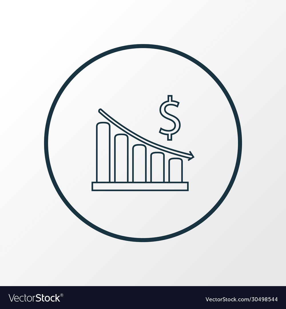 Money decrease icon line symbol premium quality Vector Image