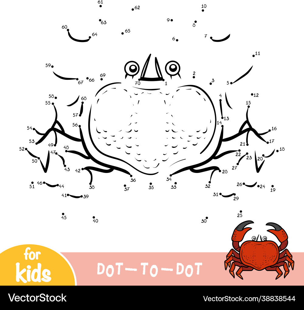 Numbers game education for children crab Vector Image