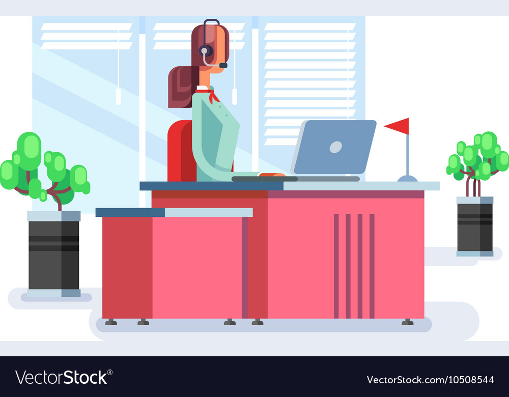 Operator in a call center Royalty Free Vector Image