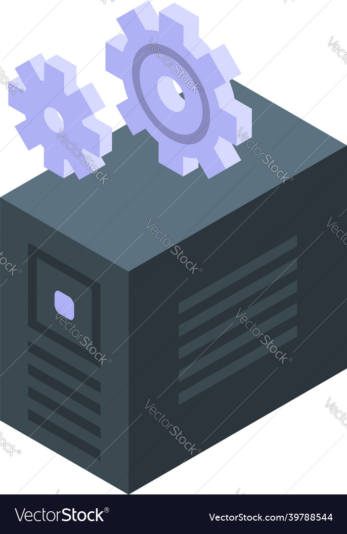Pc software icon isometric computer Royalty Free Vector