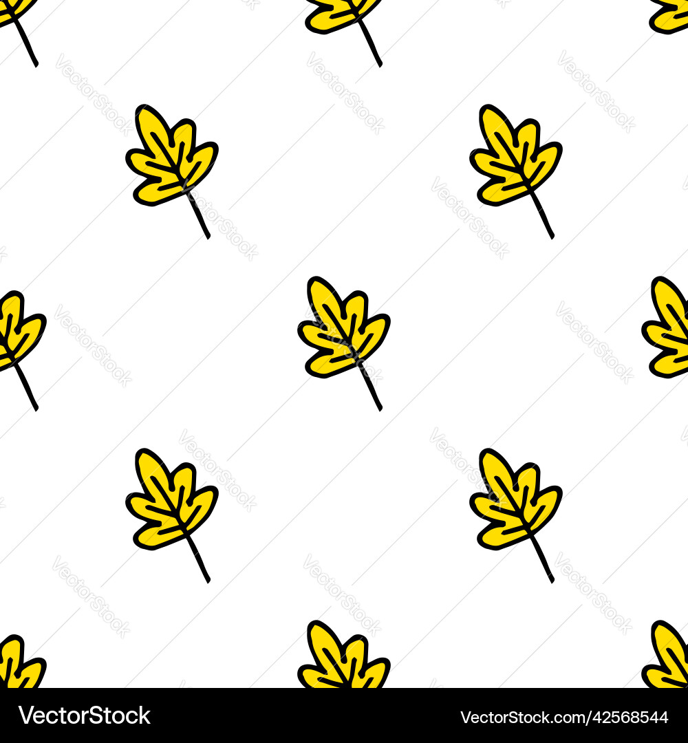 Seamless pattern with simple yellow leaves Vector Image