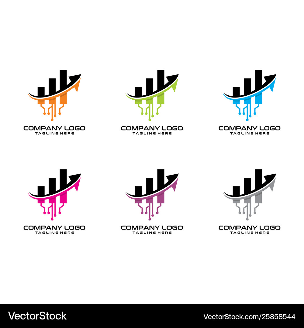 Tech chart logo Royalty Free Vector Image - VectorStock