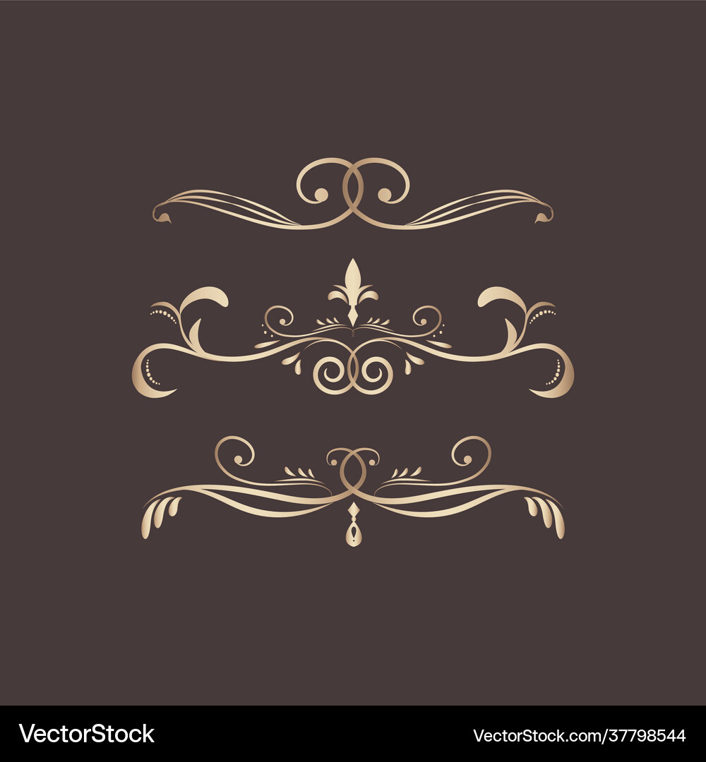 Vintage swirl design elements Royalty Free Vector Image