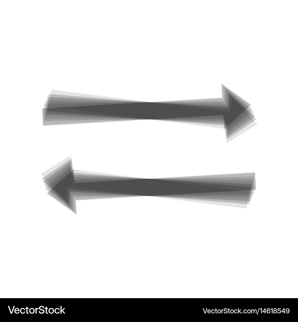 Arrow simple sign gray icon shaked Royalty Free Vector Image