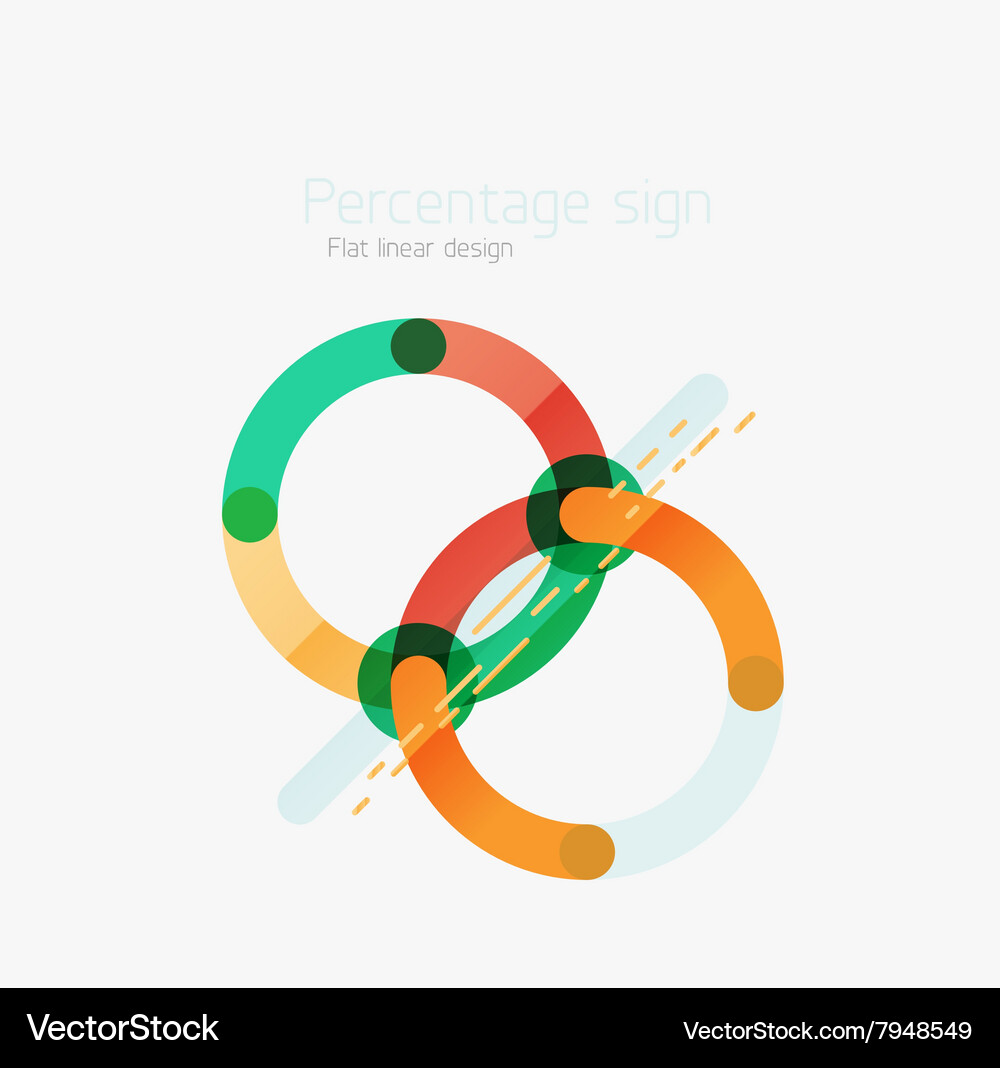 Flat icon of percentage sign Royalty Free Vector Image