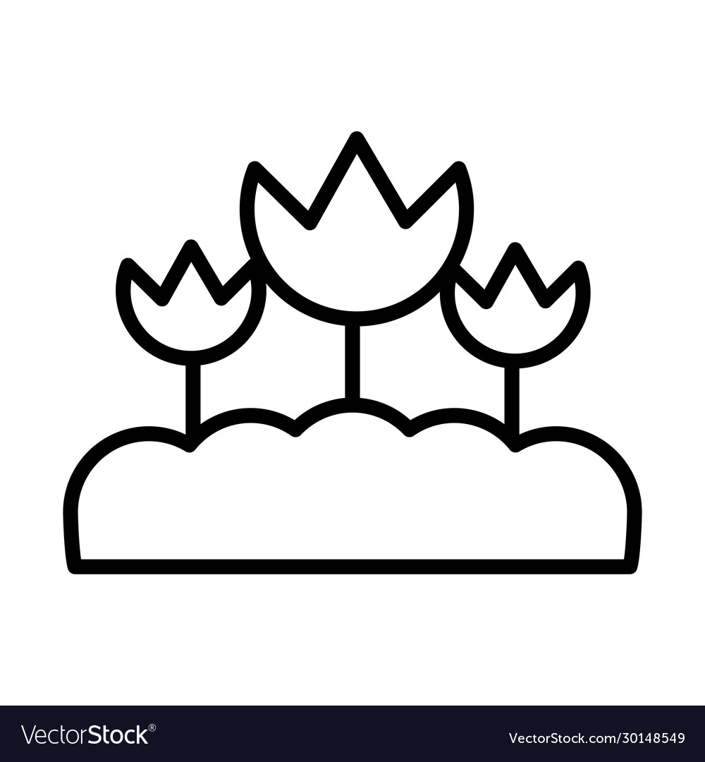 Flowers planted line style icon Royalty Free Vector Image