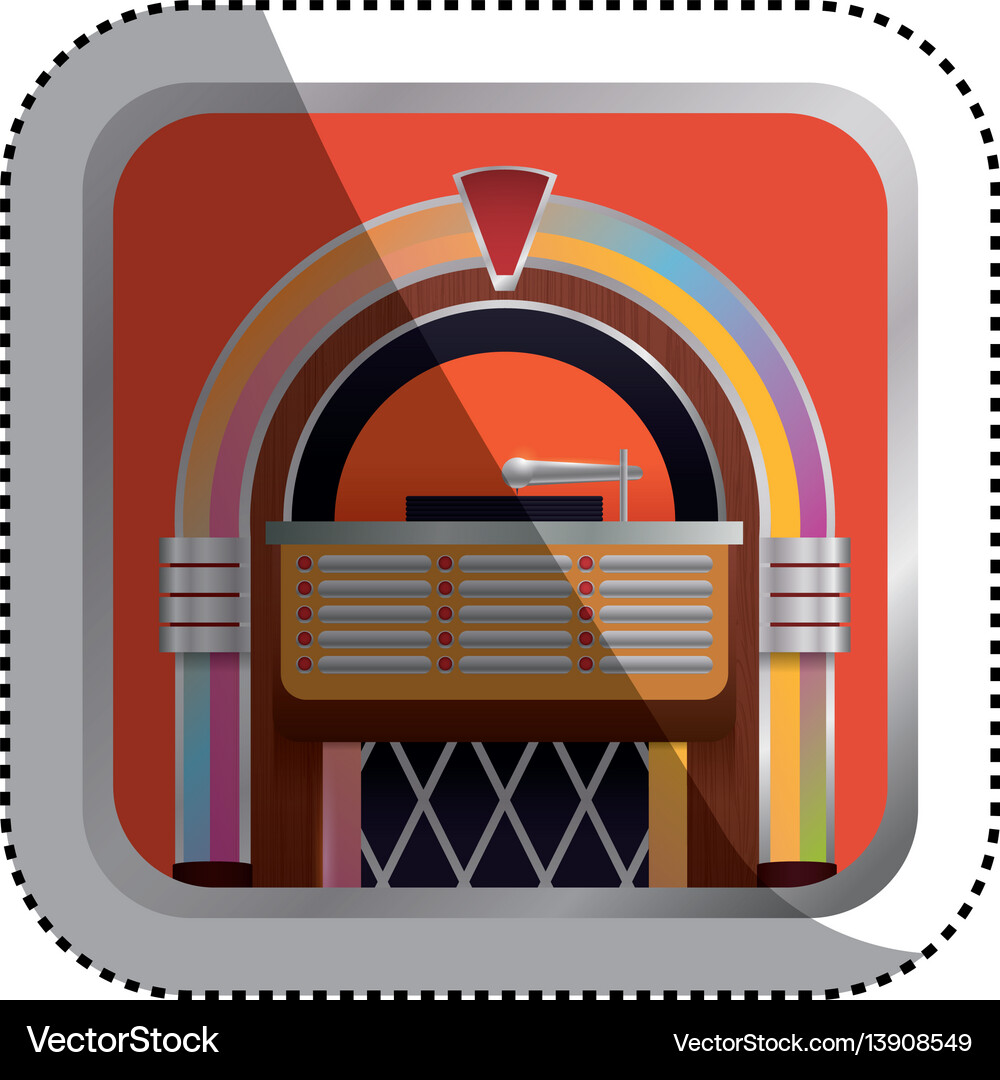 Jukebox vintage rockola Royalty Free Vector Image