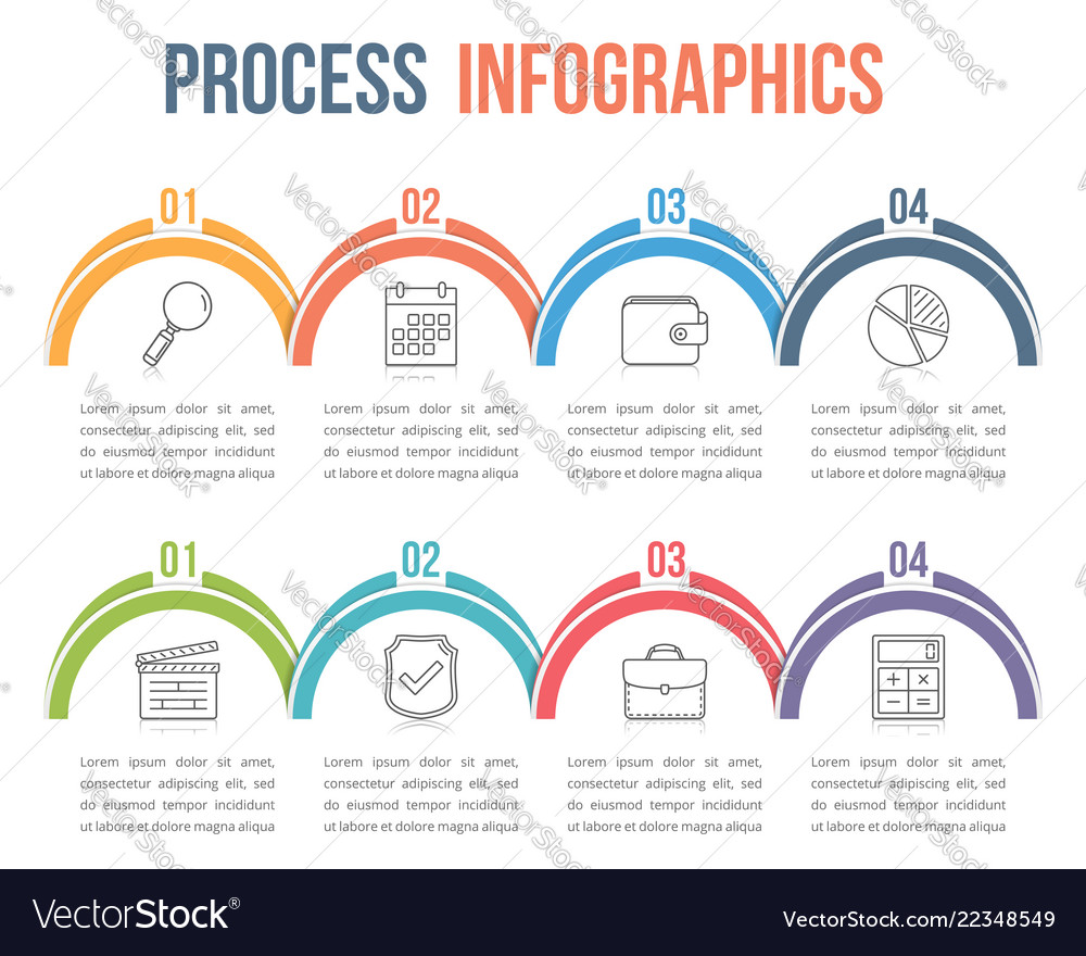 Process infographics Royalty Free Vector Image
