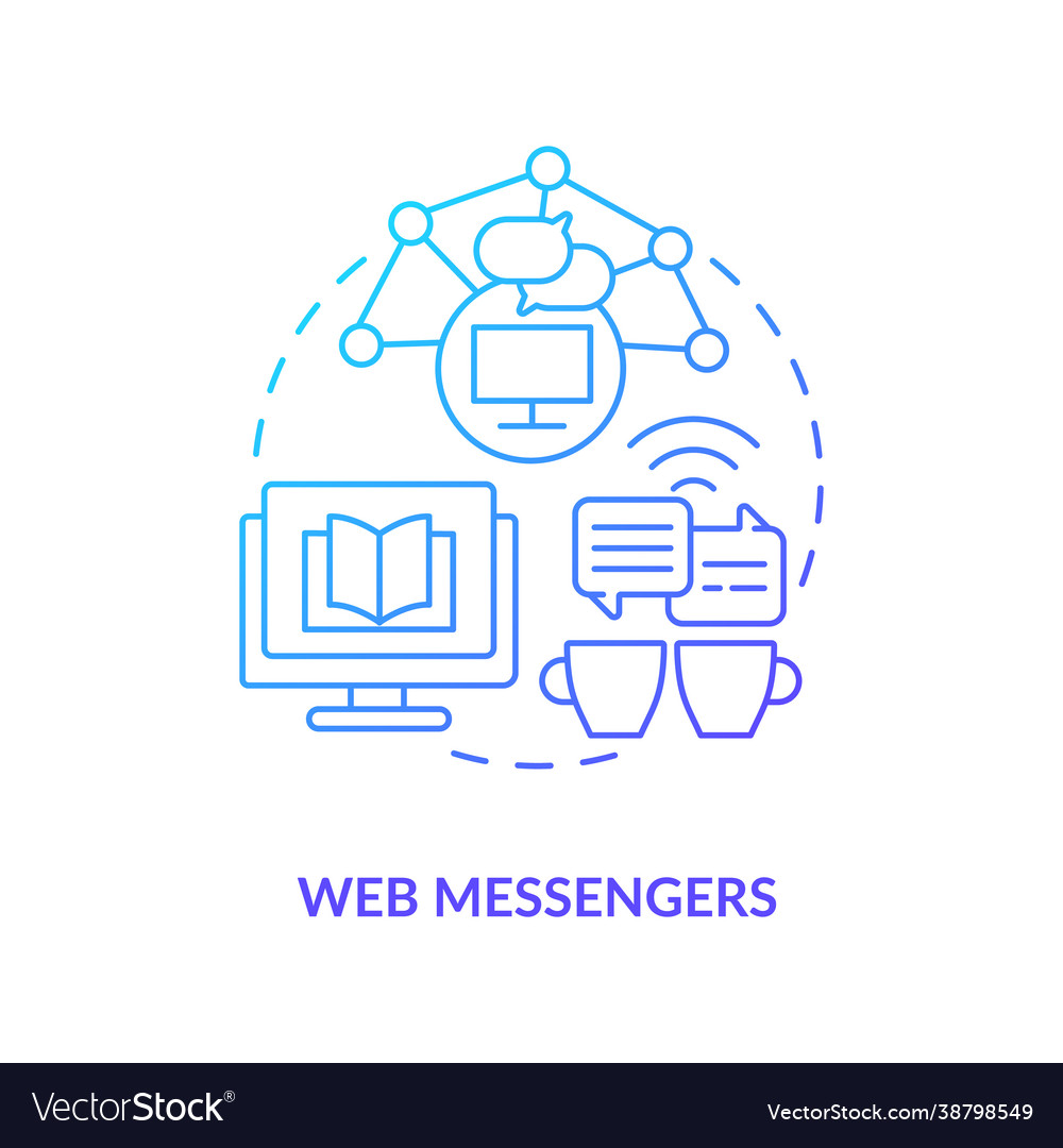 Web messenger blue gradient concept icon Vector Image