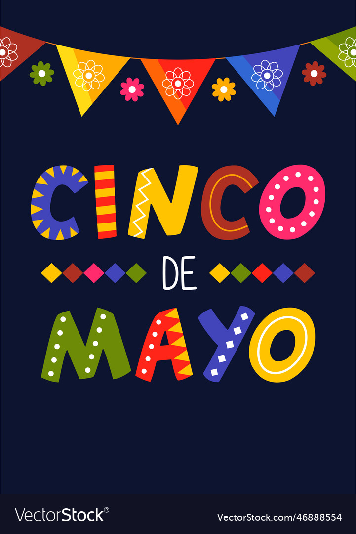 Cinco de mayo poster mexica traditional holiday Vector Image