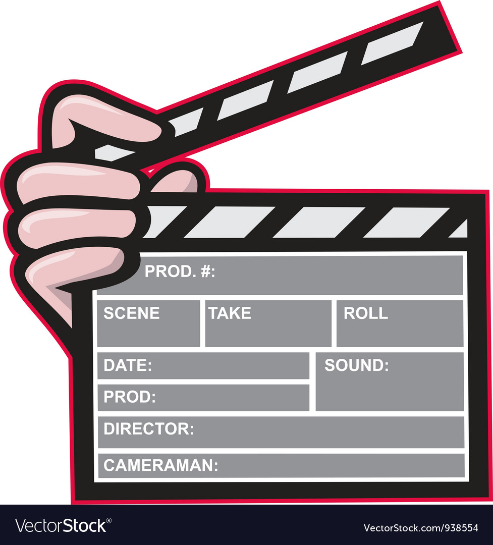 Clapboard clapperboard clapper front Royalty Free Vector