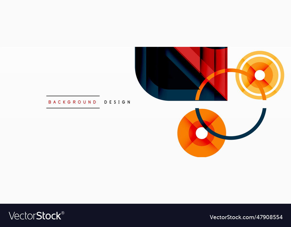 Colorful triangles and round shapes background Vector Image