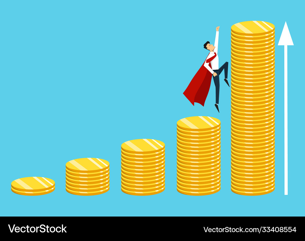Concept super leader and businessman Royalty Free Vector