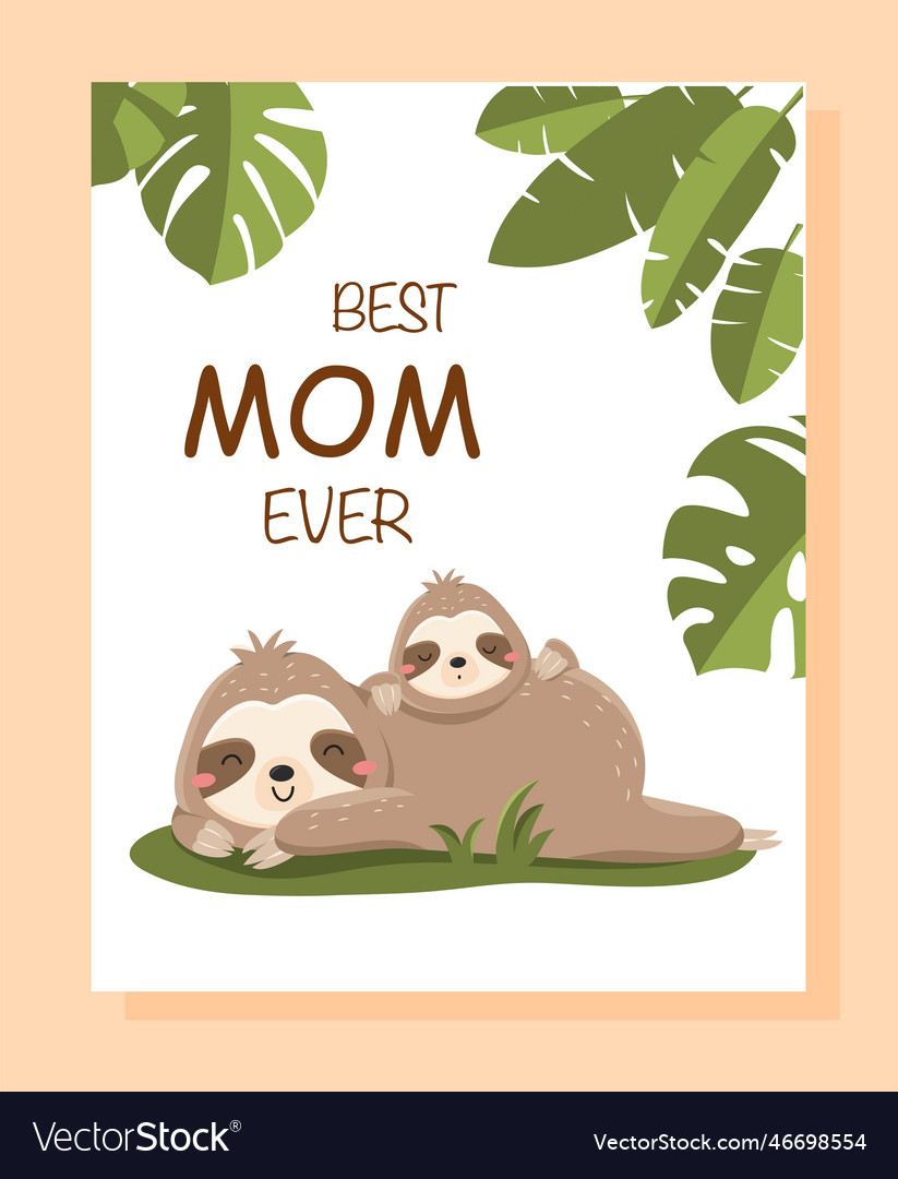 Cute sloth banner Royalty Free Vector Image - VectorStock