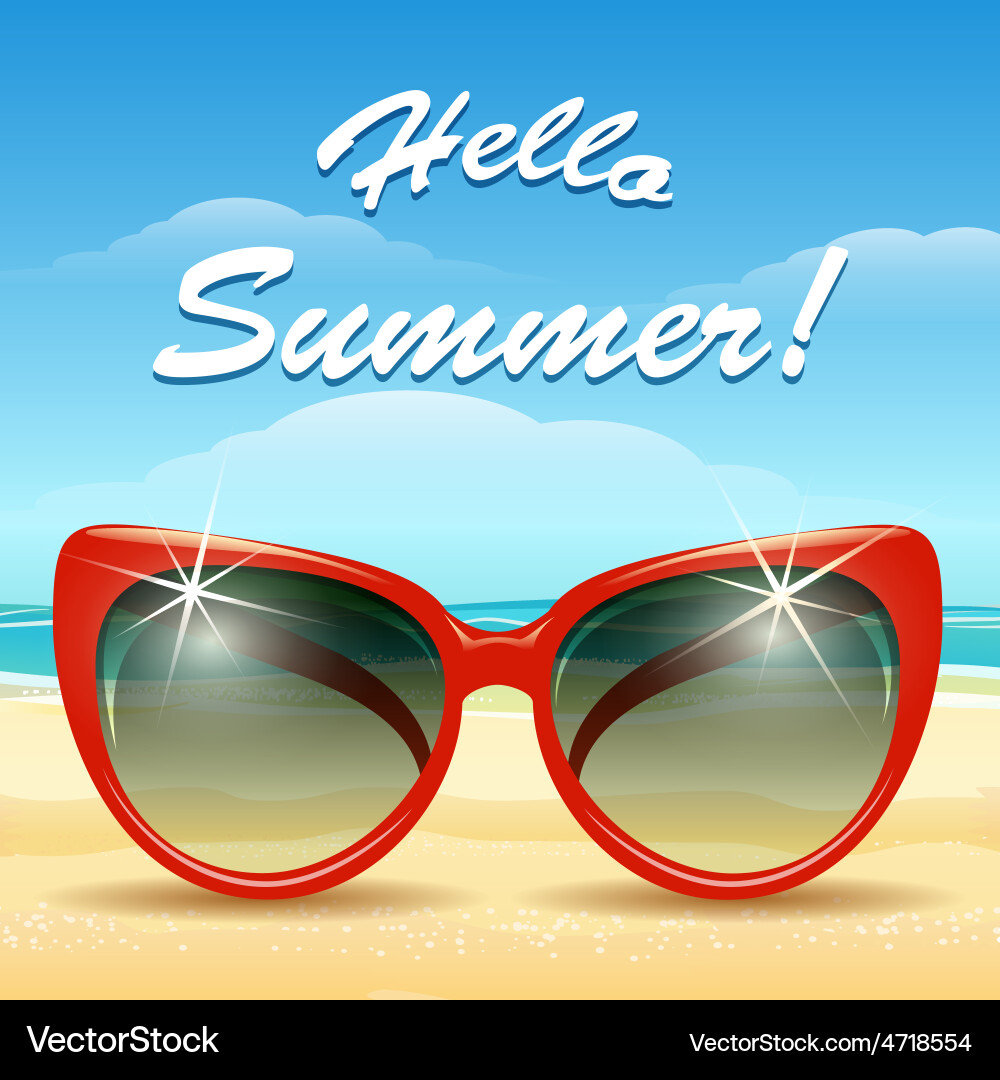Hello summer theme Royalty Free Vector Image - VectorStock