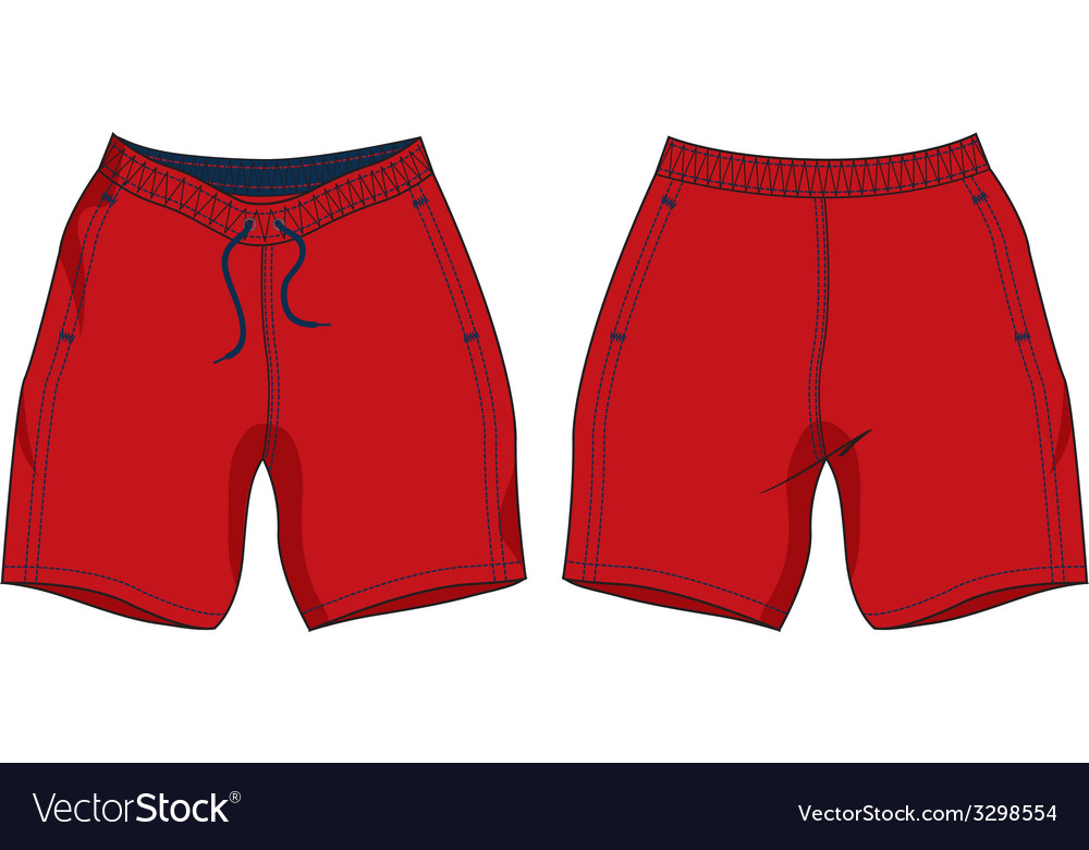 Men Swim Shorts Template Royalty Free Vector Image