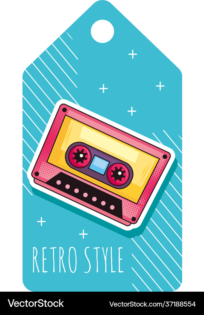 Retro cassette tag Royalty Free Vector Image - VectorStock