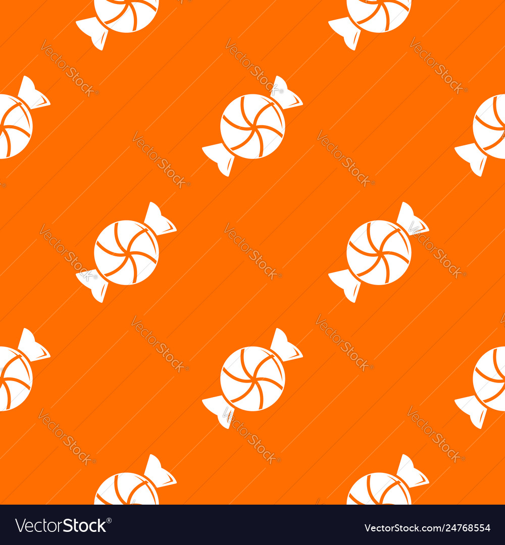 Round candy pattern orange Royalty Free Vector Image