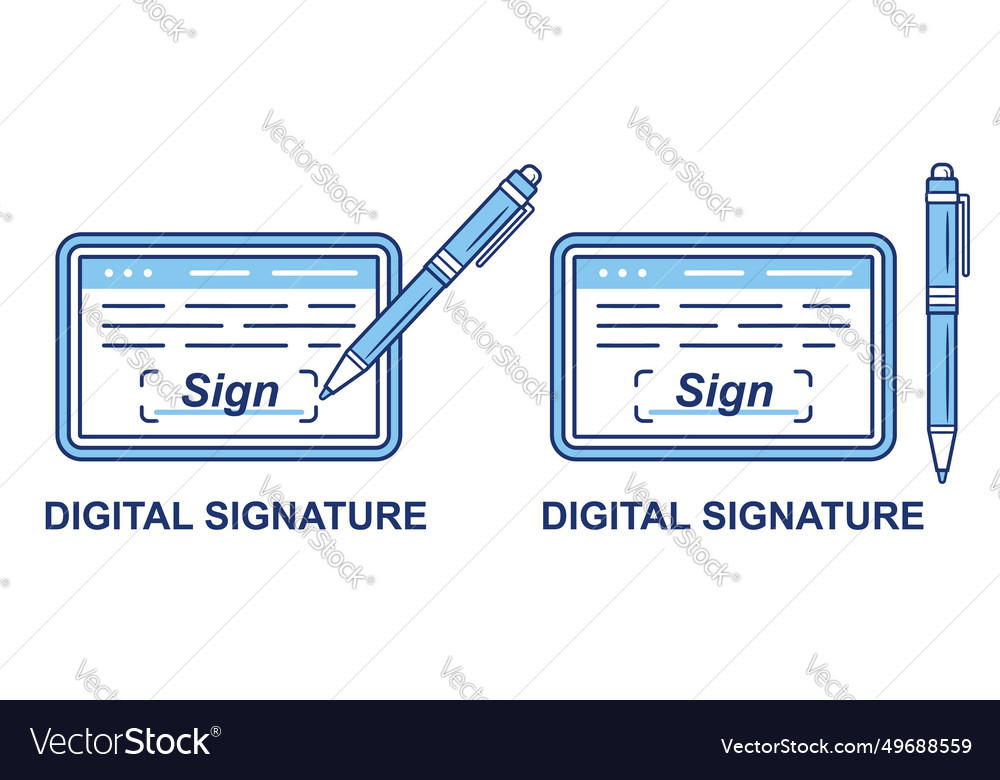 Digital electronic signature online hand signing Vector Image