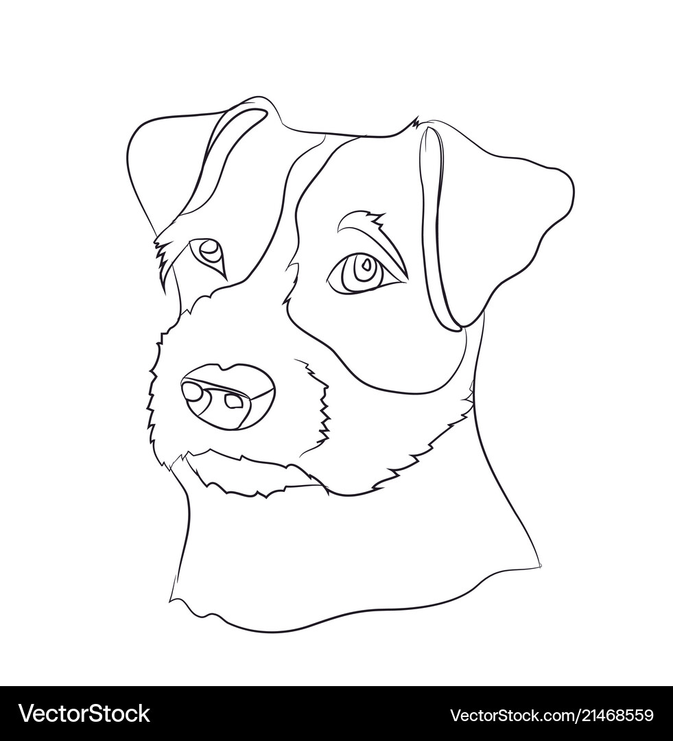 Dog portrait lines Royalty Free Vector Image - VectorStock