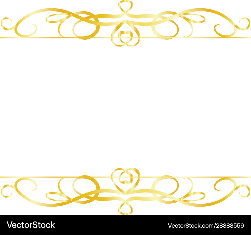 Gold top and bottom antique pattern frame Vector Image