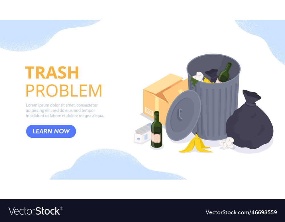 Trash problem concept Royalty Free Vector Image