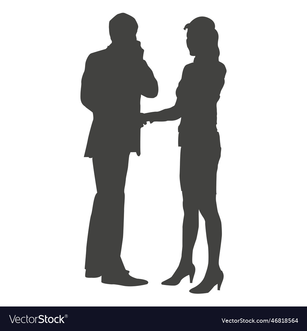 Businessman Woman Talking Phone Royalty Free Vector Image