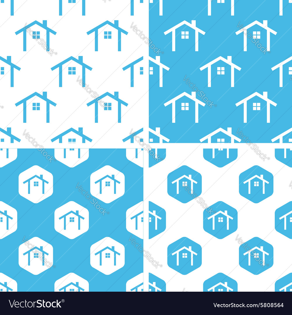 Cottage patterns set Royalty Free Vector Image