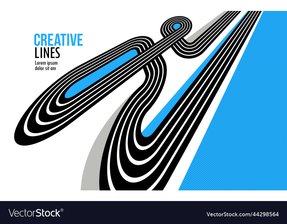Creative Lines Abstract Background 3d Perspective Vector Image