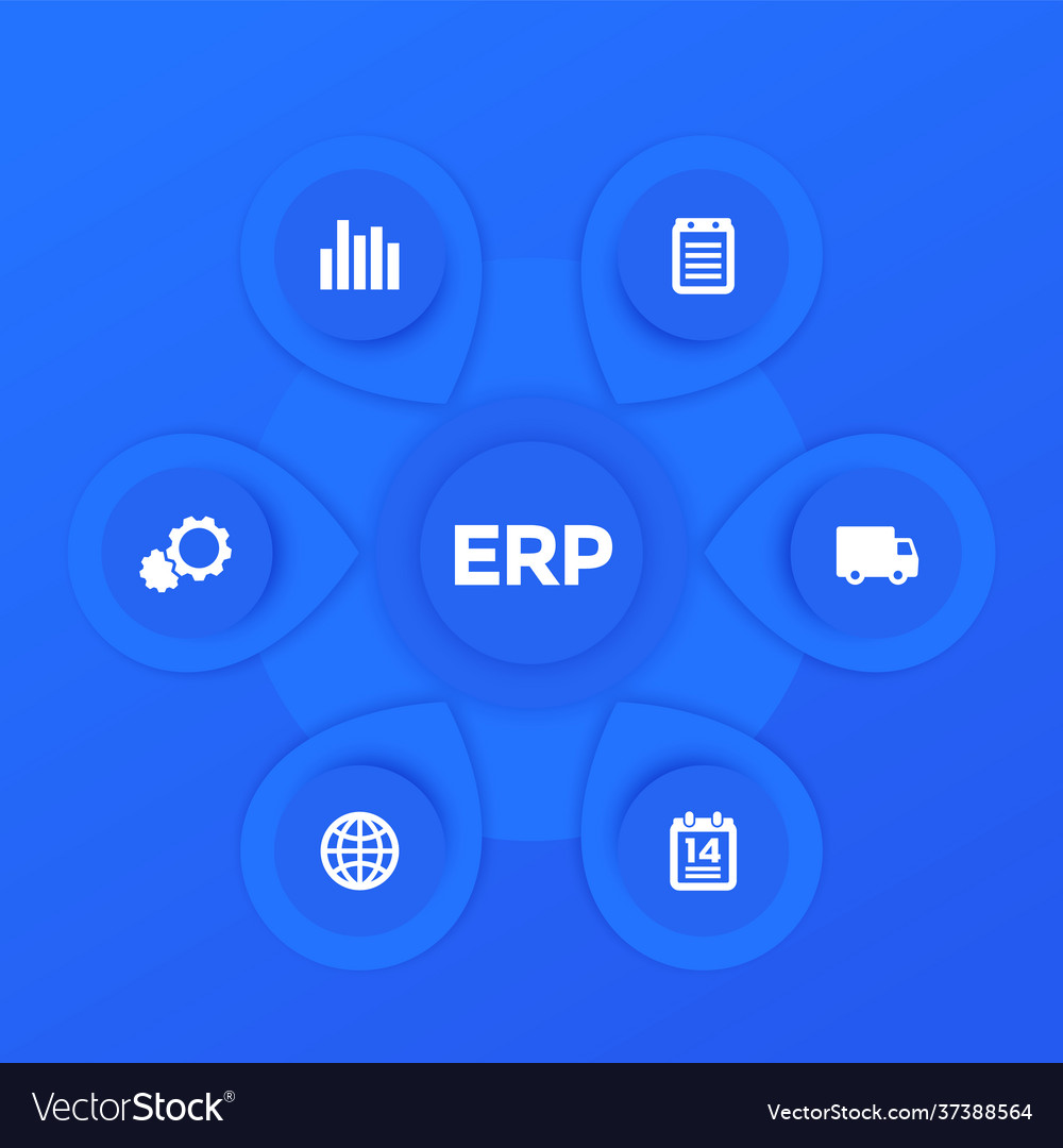 Erp software infographics template design Vector Image