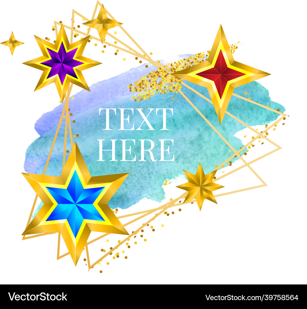 Gold frame paint hand painted brush stroke Vector Image