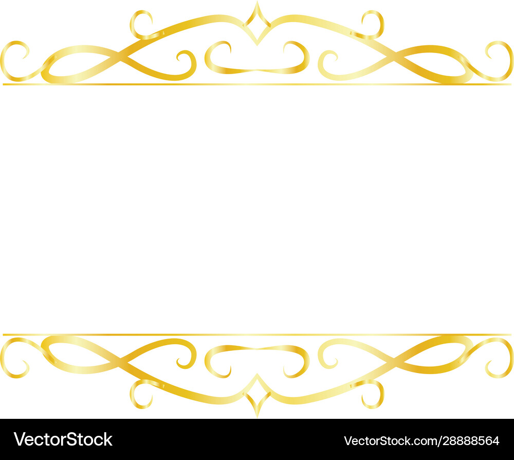 Gold top and bottom antique pattern frame Vector Image