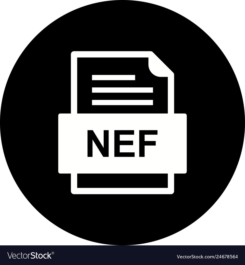 Nef file document icon Royalty Free Vector Image