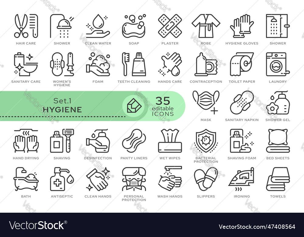 Set icons hygiene 01 Royalty Free Vector Image